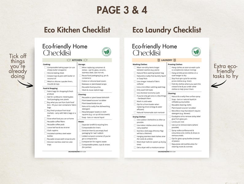 Eco-friendly Home Checklist BUNDLE Printable & Digital Sustainable ...