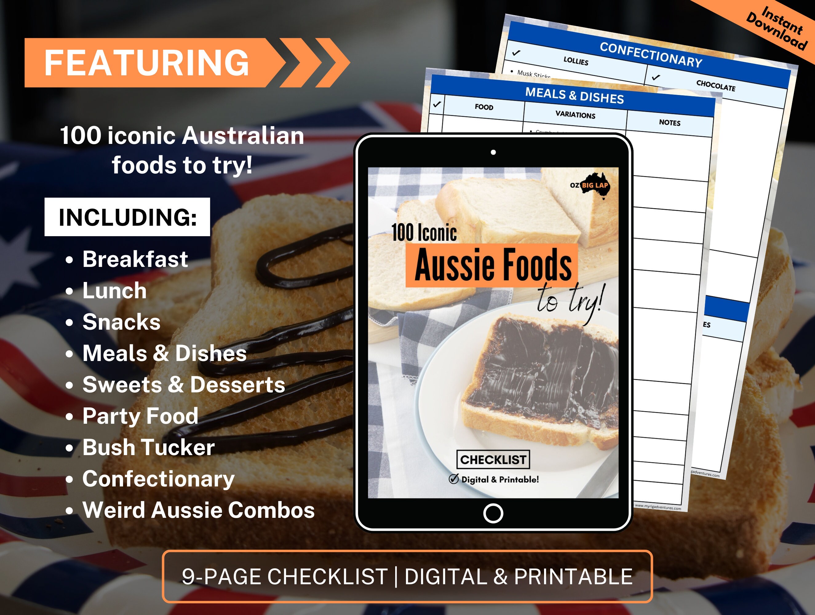 100 Iconic Aussie Foods Checklist Printable Digital Australia Day Games ...