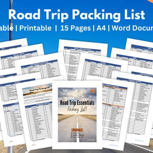 Road Trip Packing List Printable Travel Packing Checklist Camping ...