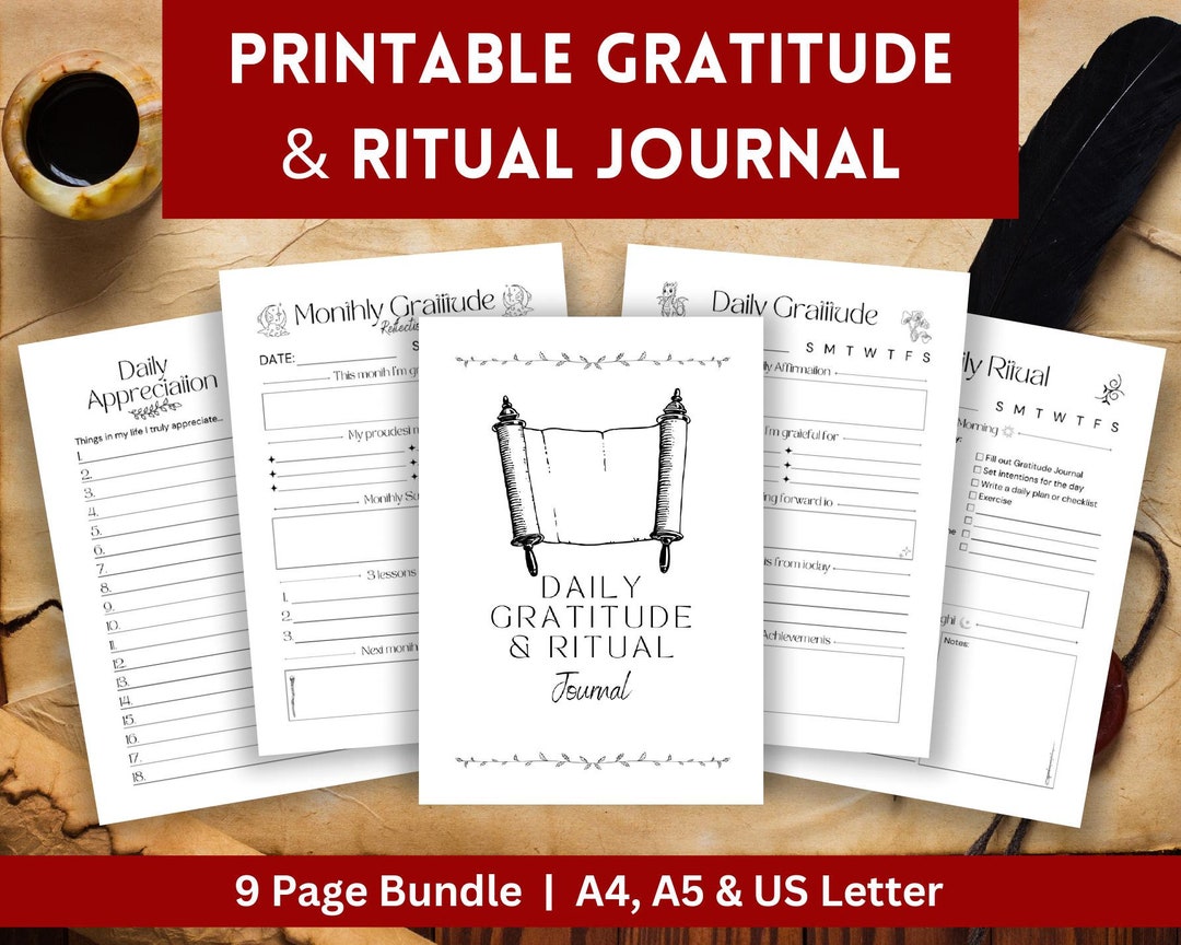 Gratitude Journal Printable Daily Ritual Journal Prompts Daily ...