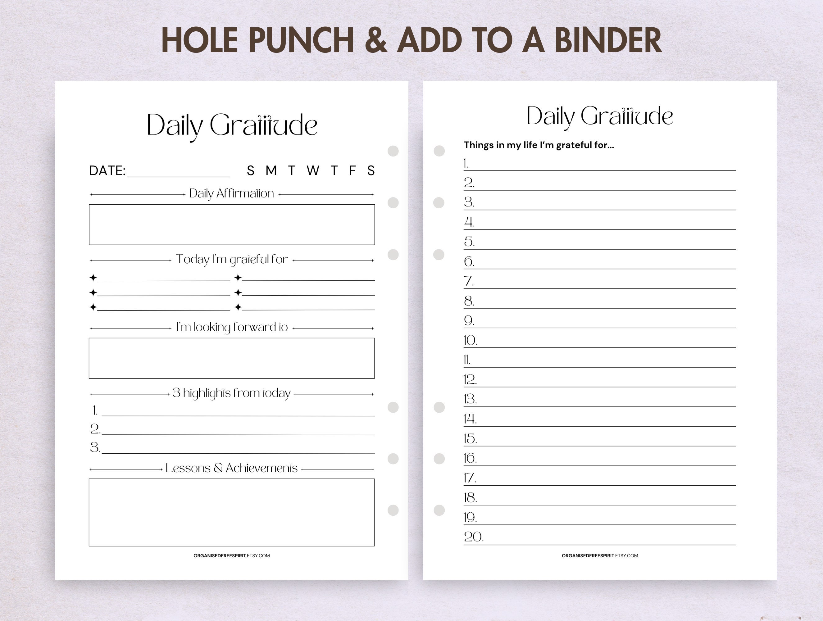 Daily Gratitude Journal Printable Digital Appreciation Pages Gratitude ...