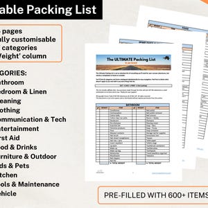 Caravan Packing List Printable Digital RV Checklist Motorhome Planner ...