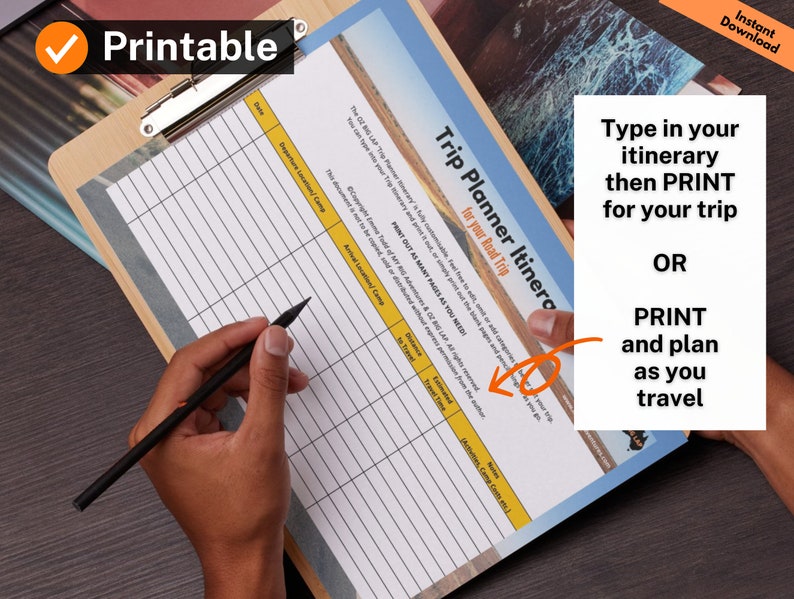 Printable Road Trip Planner Itinerary Travel Planning Road Trip ...