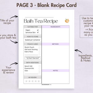 DIY Relaxing Bath Tea Recipe Printable | Digital Natural Bath Tea Bag ...
