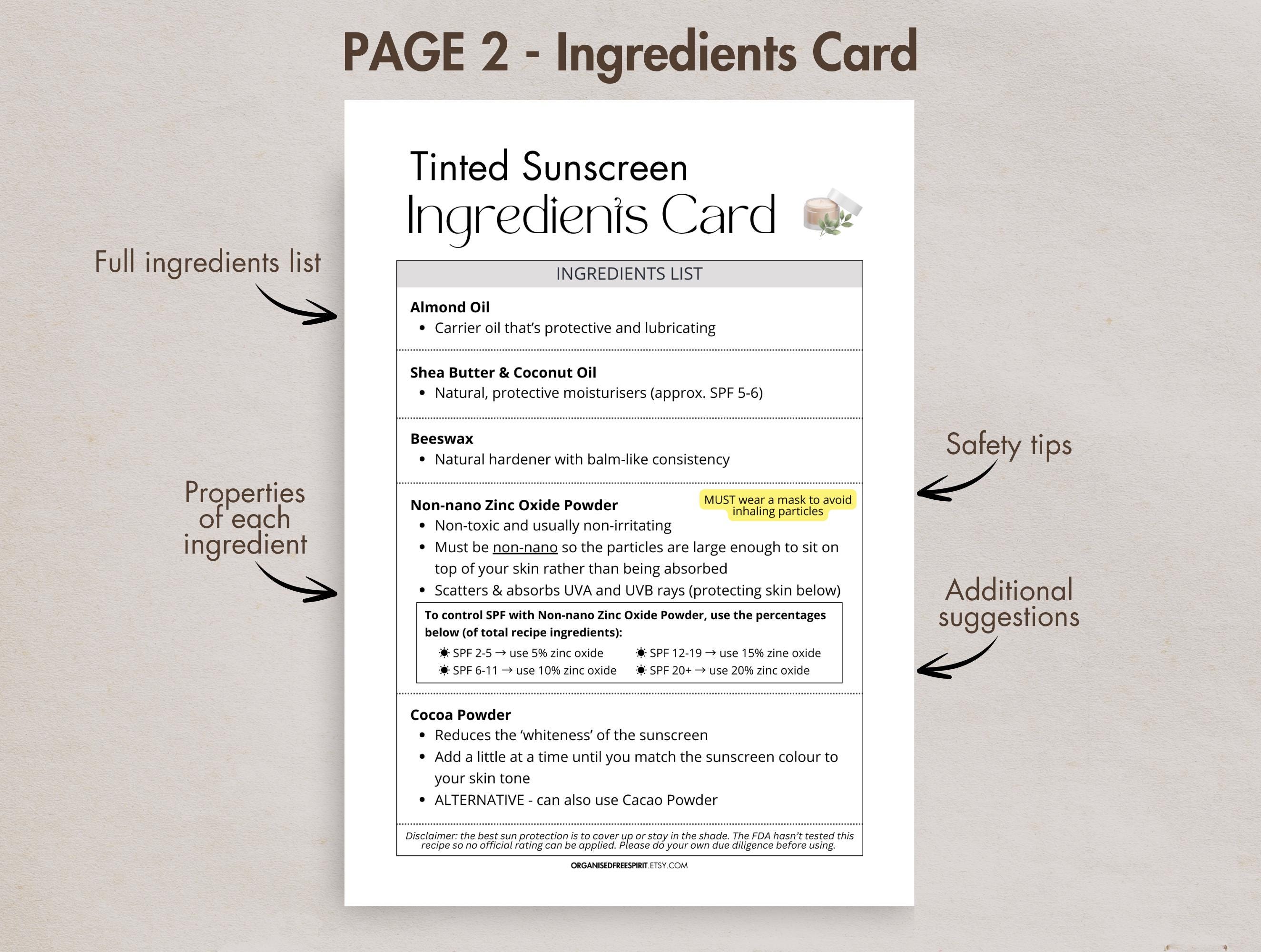 DIY Tinted Sunscreen Recipe Printable | Digital Homemade Tinted ...