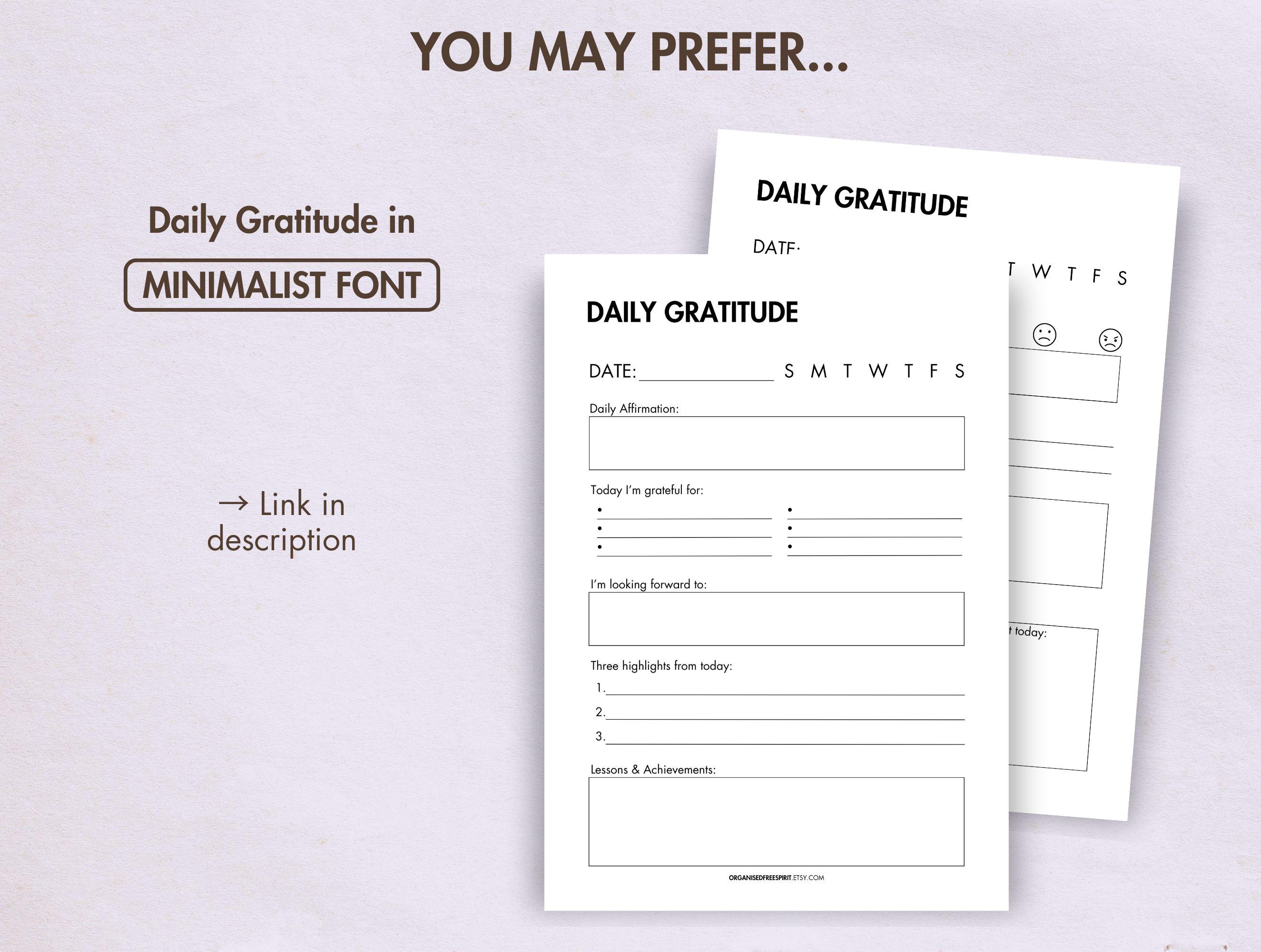 Daily Gratitude Journal Printable Digital Appreciation Pages Gratitude ...