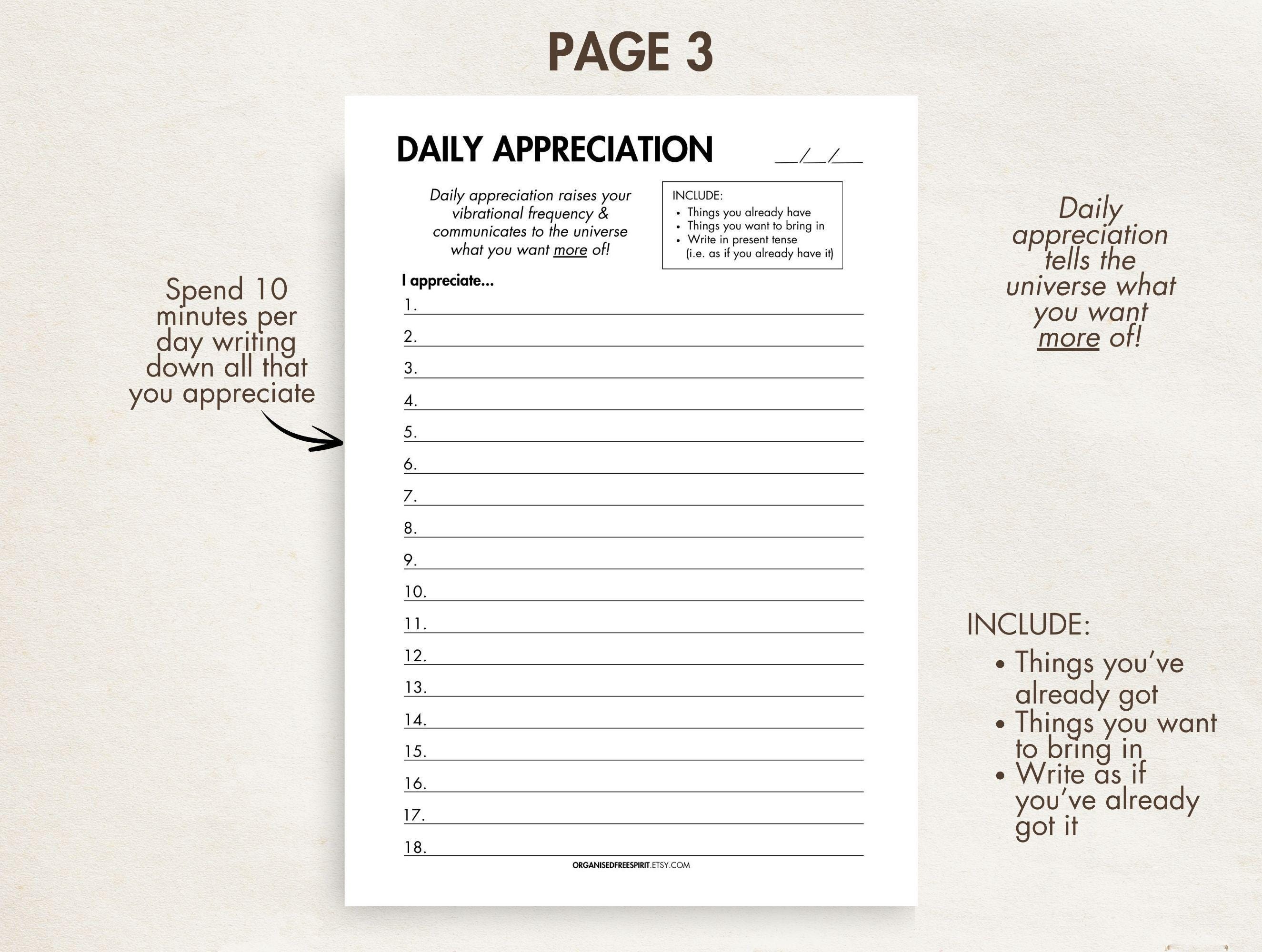 Manifestation Journal Printable Digital Daily Manifestation 369 Method ...