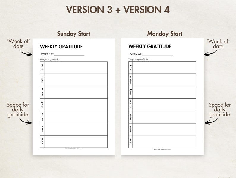 Weekly Gratitude Journal Printable Digital Minimalist Gratitude Journal ...