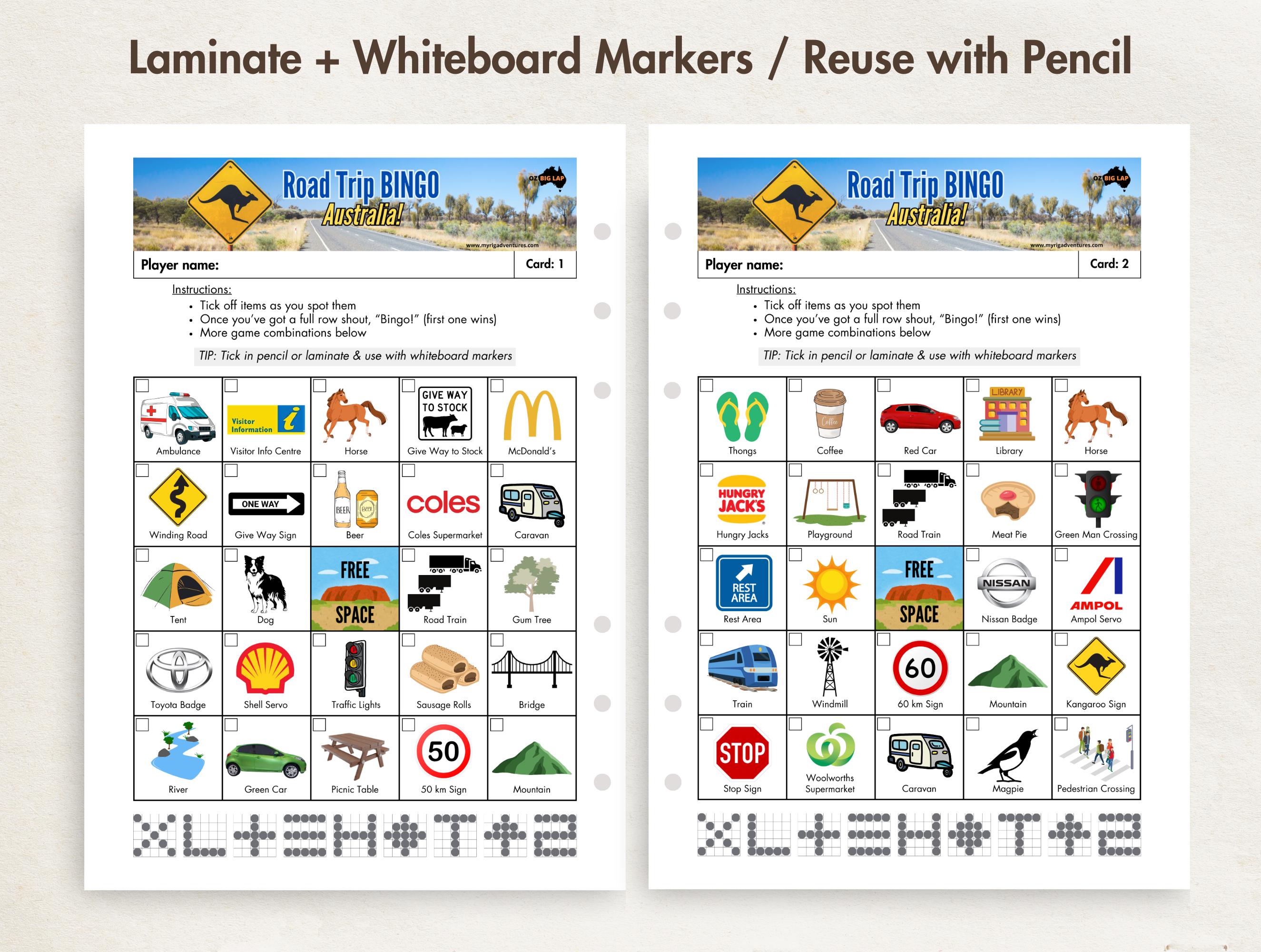 Road Trip Bingo Australia Road Trip Games Printable & Digital RV Travel ...