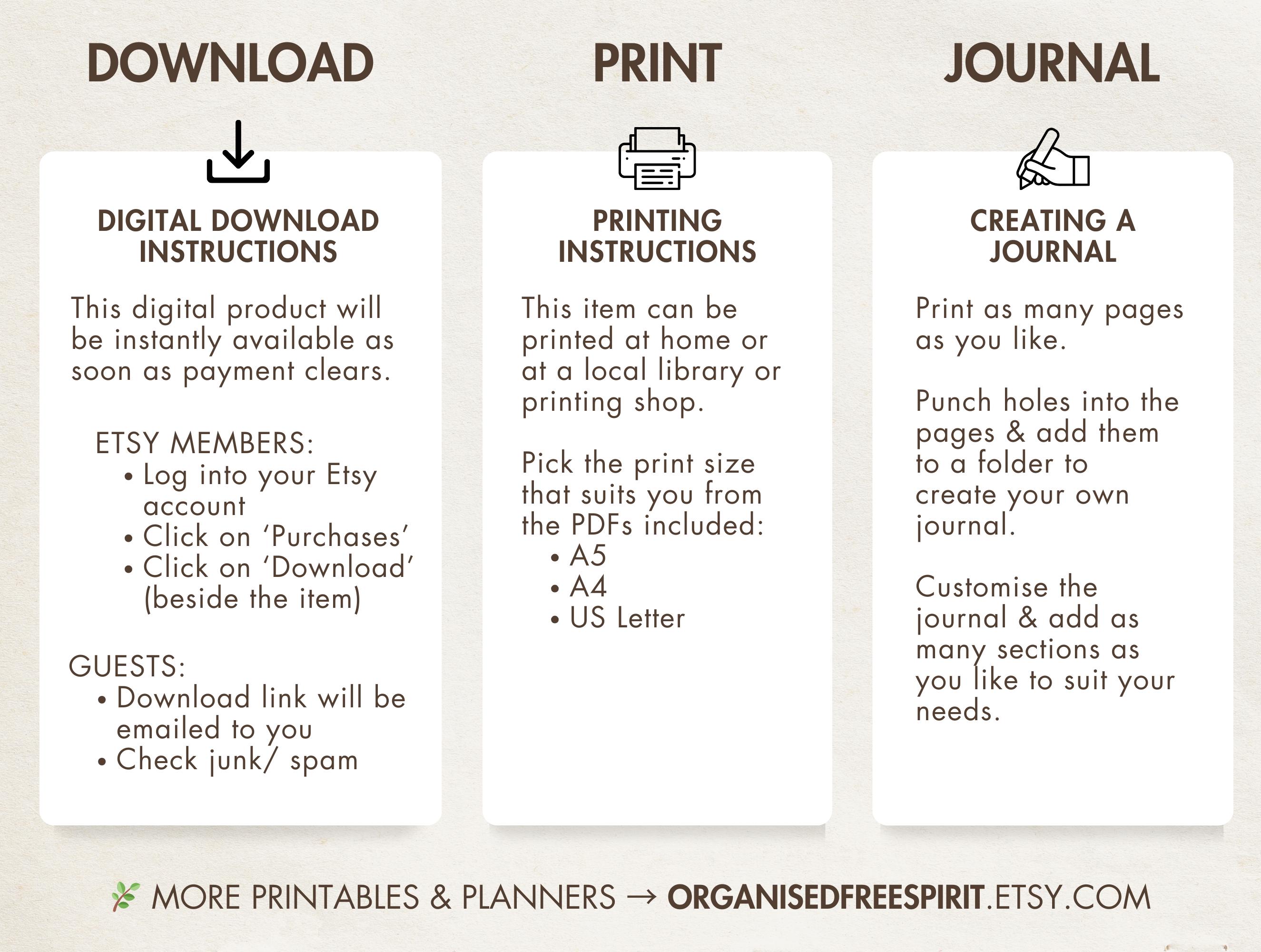 30 Days of Gratitude Journal, Printable Digital PDF, Monthly Gratitude ...
