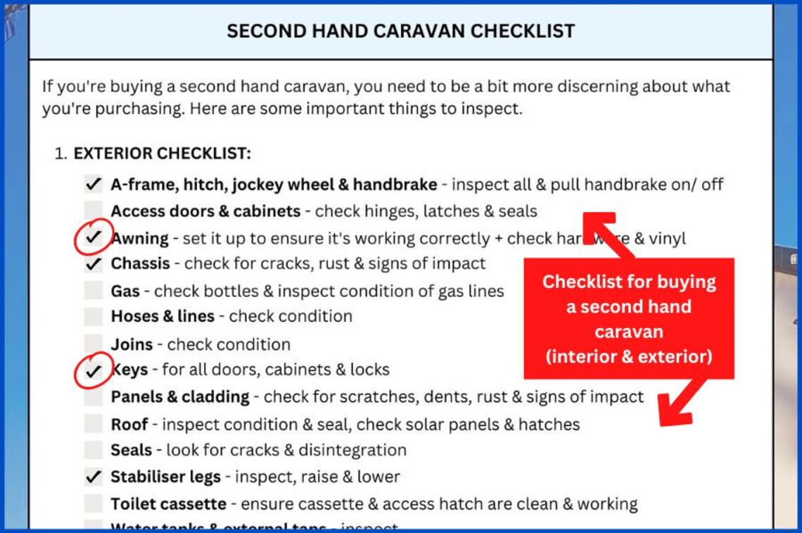 Caravan Buyers Guide Printable & Digital RV Planner Caravan Checklist ...