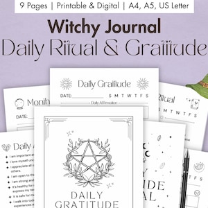 Witchy Journal Printable & Digital Daily Gratitude Journal Ritual Daily ...