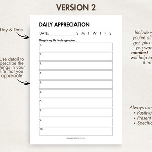 Daily Appreciation Journal Printable Digital Daily Gratitude Journal ...