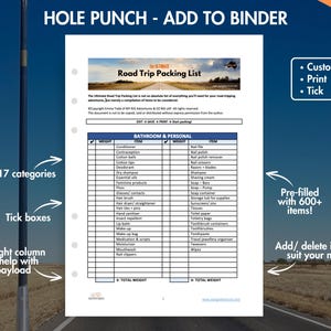 Road Trip Packing List Printable Travel Packing Checklist Camping ...