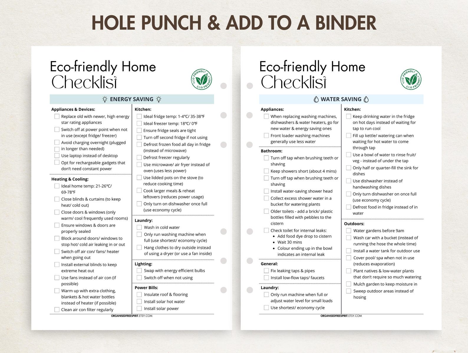 Eco-friendly Home Checklist BUNDLE Printable & Digital Sustainable ...