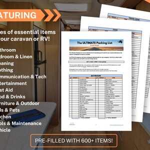 Caravan Packing Checklist Printable RV Planner Motorhome Packing List ...