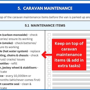 Caravan Storage Checklist Digital RV Storage List Motorhome Maintenance ...