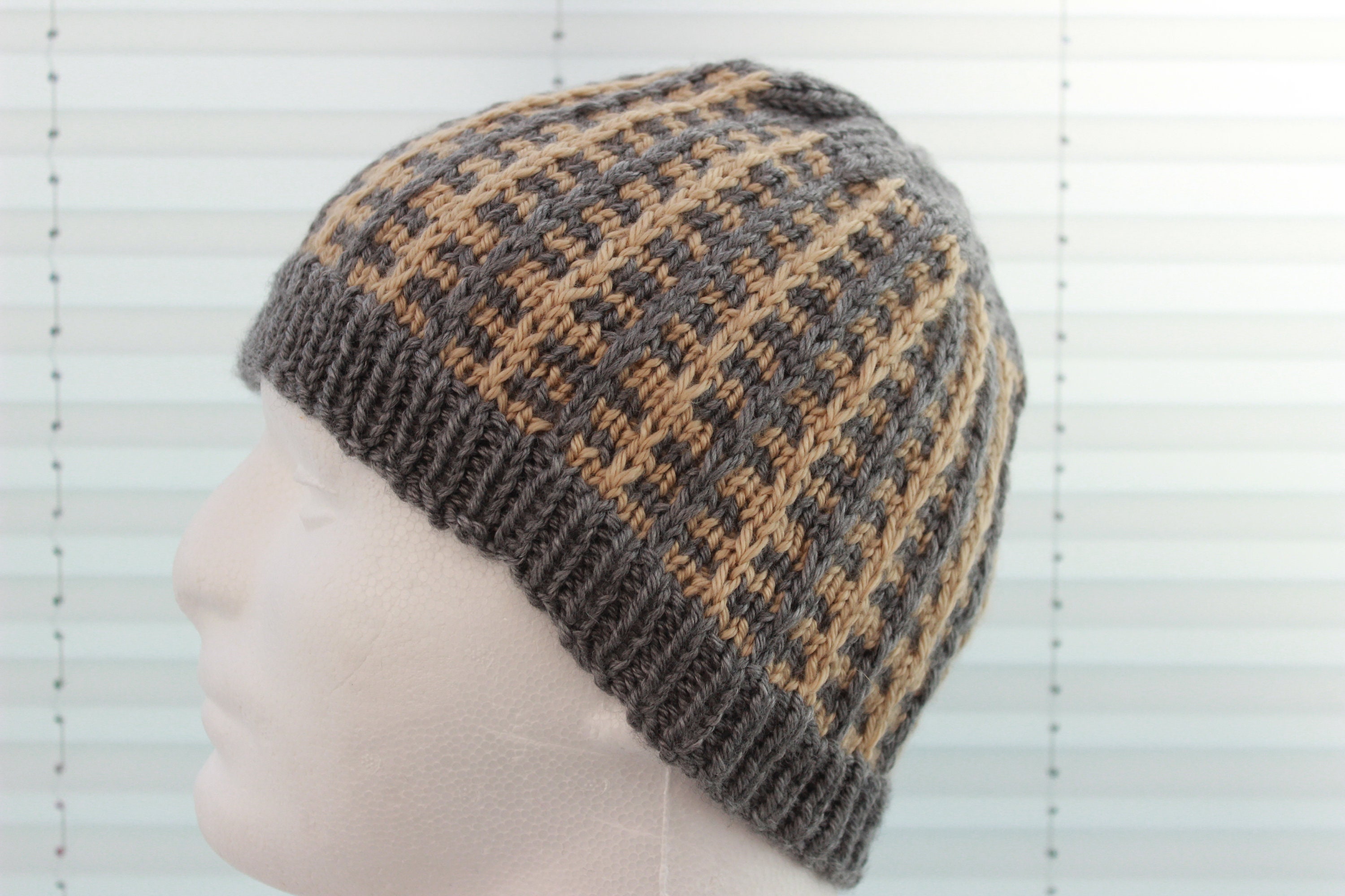 Knitting Pattern Mens Hat Mans Hat Knitting Pattern Mans Beanie Pattern ...