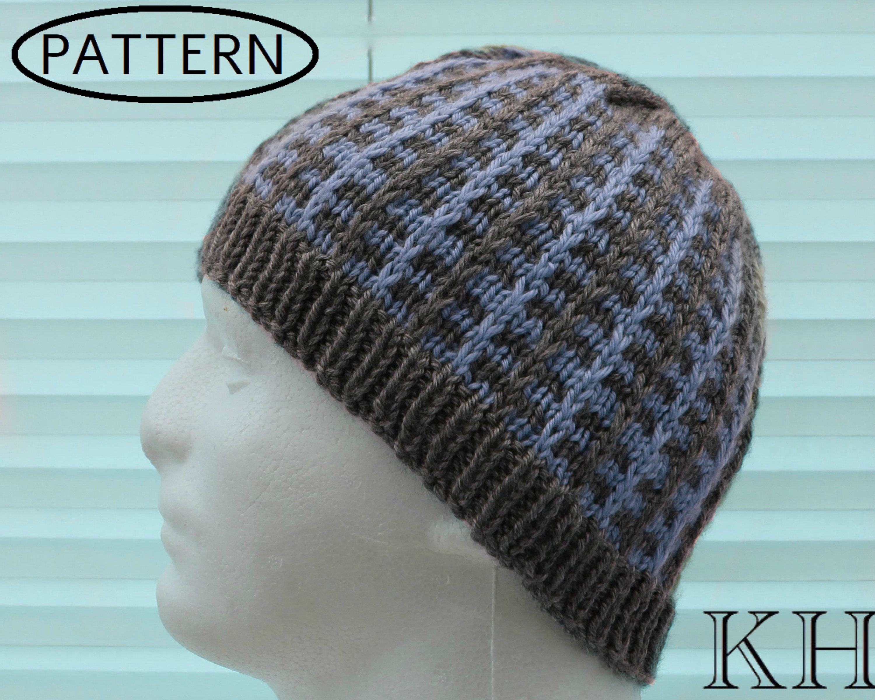 Knitting Pattern Mens Hat - Mans Hat Knitting Pattern - Mans Beanie ...