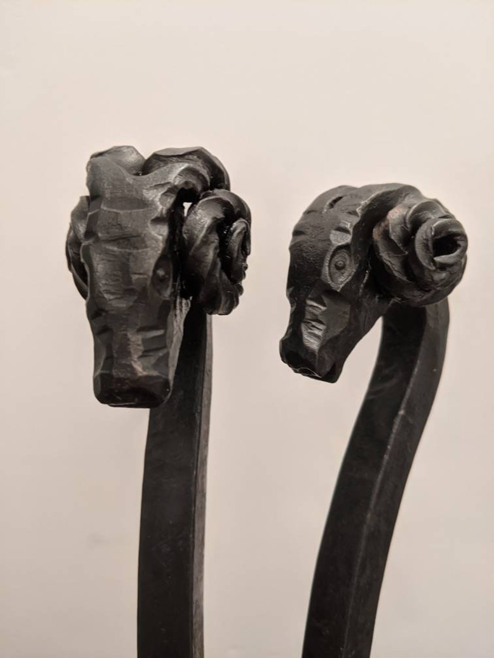 Hand Forged Iron Ram's Head Fire Poker Blacksmith Made | Etsy UK