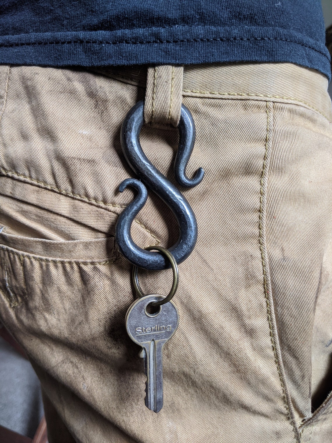 Hand Forged Iron Key Loop Keyring - Blacksmith Made - Etsy UK