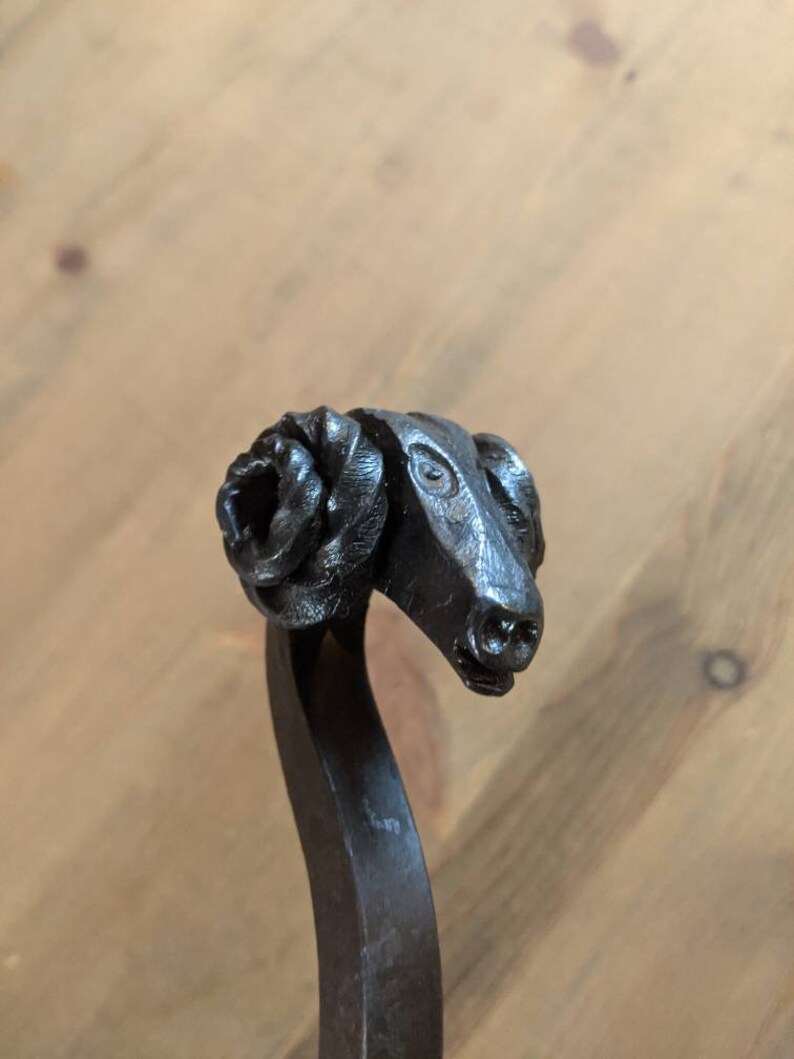 Hand Forged Iron Ram's Head Fire Poker Blacksmith Made | Etsy