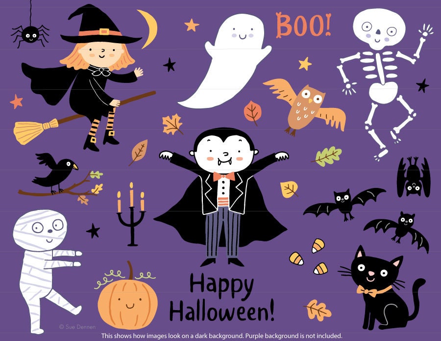 Halloween Clip Art, Halloween Clipart, Cute Halloween Clip Art, Kids ...