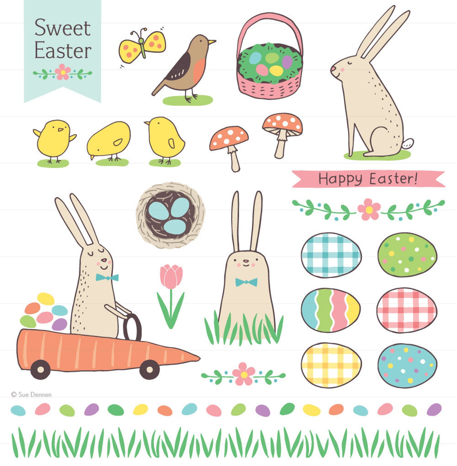 Sweet Easter Clip Art - Easter Clipart, Spring Clipart, Spring Clip Art ...