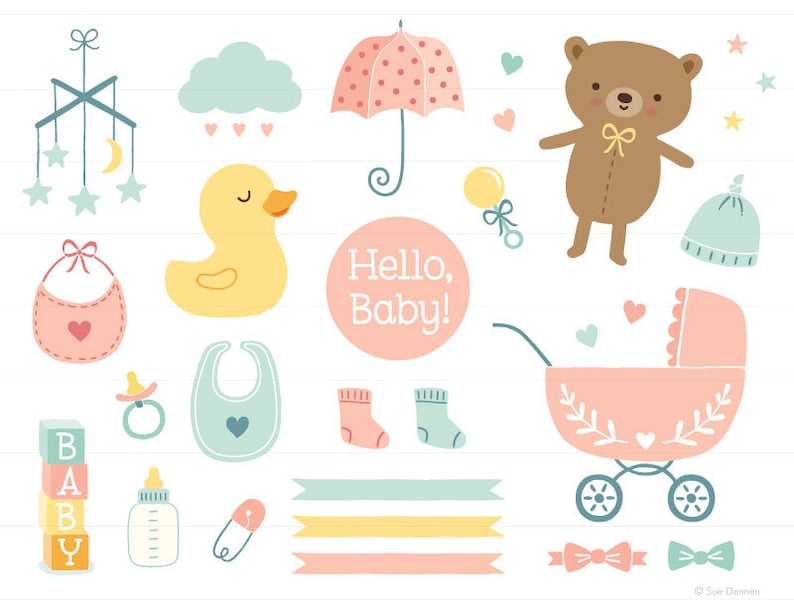 Baby Clip Art, Baby Shower Clip Art, New Baby Clip Art, Baby Shower ...