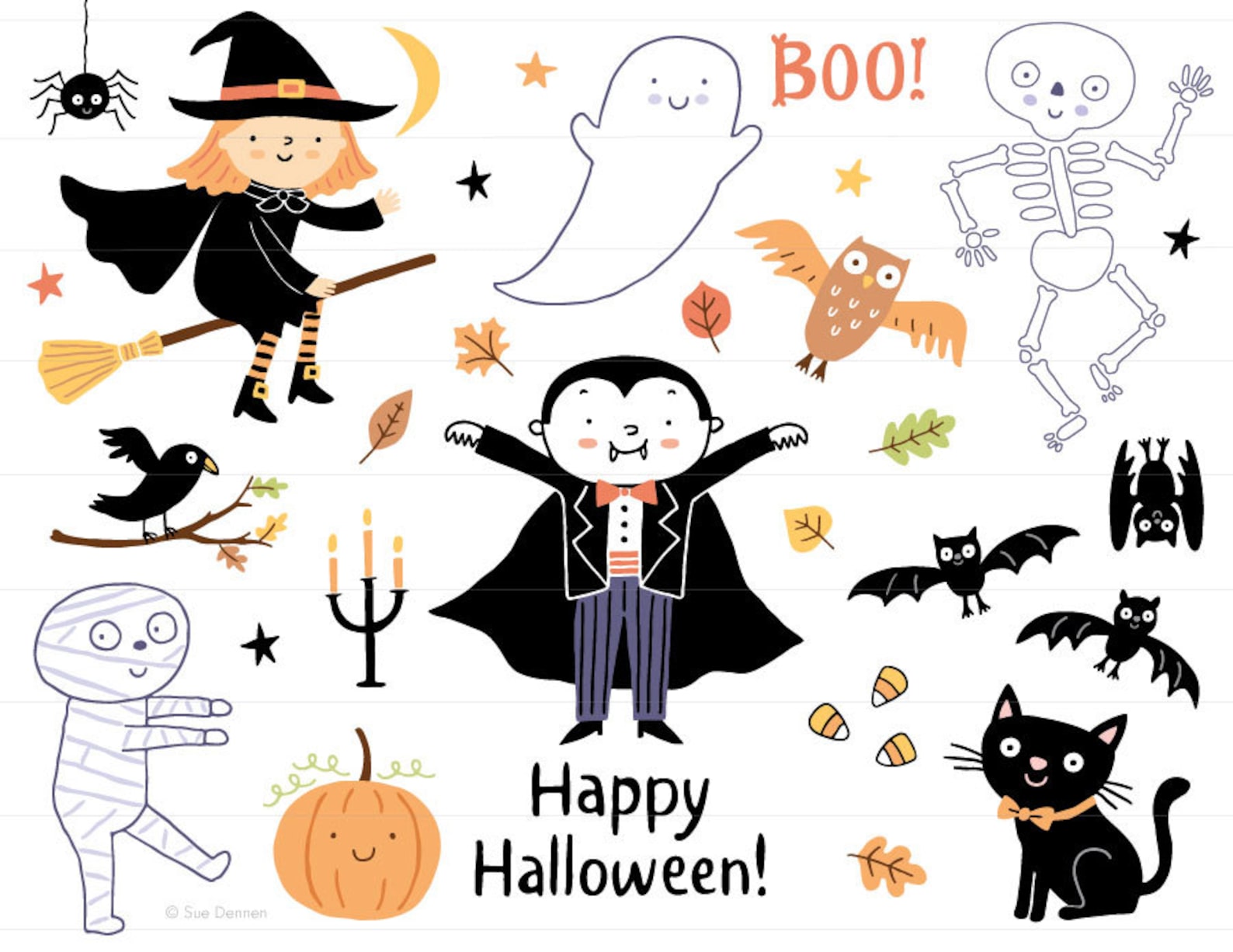 Halloween Clip Art, Halloween Clipart, Cute Halloween Clip Art, Kids ...