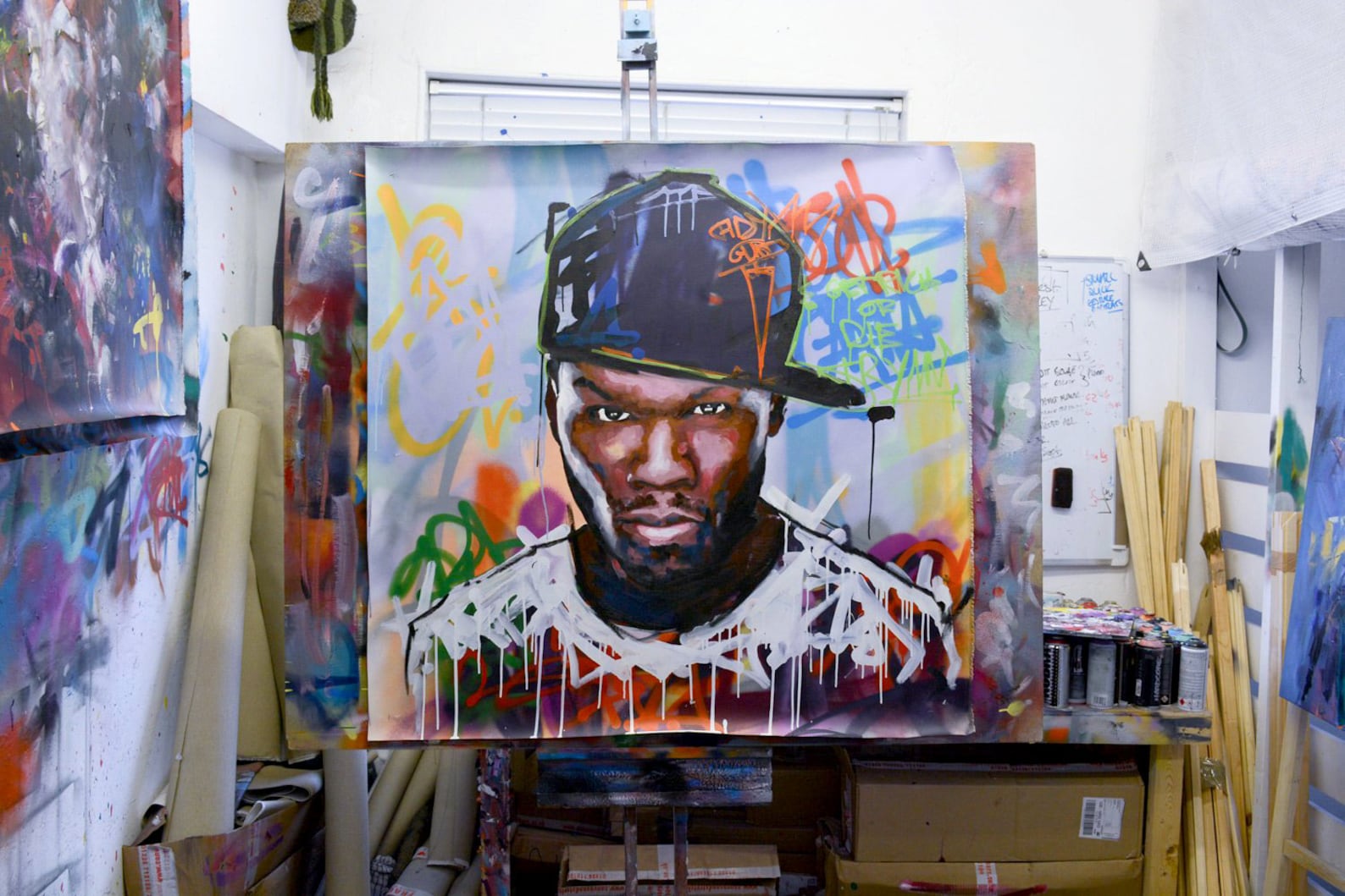 50 Cent, Original Painting, 40, Art, Music, Rap, Hip Hop, New York ...