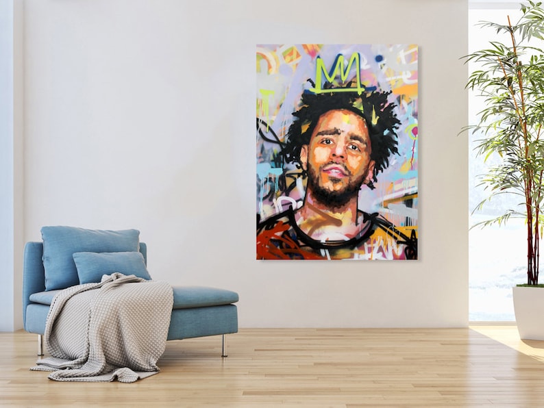 J Cole Original Painting 40 Worldwide Shipping | Etsy