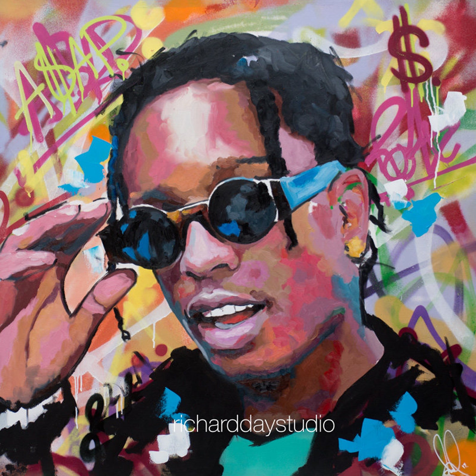ASAP Rocky Original Painting 40 Art Hip Hop Rap | Etsy