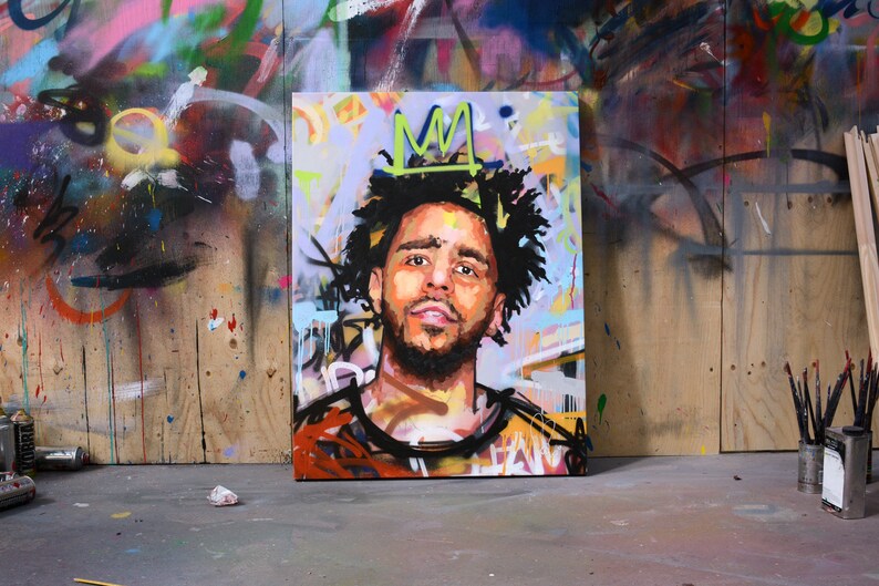 J Cole Original Painting 40 Worldwide Shipping | Etsy