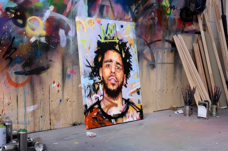 J Cole Original Painting 40 Worldwide Shipping | Etsy
