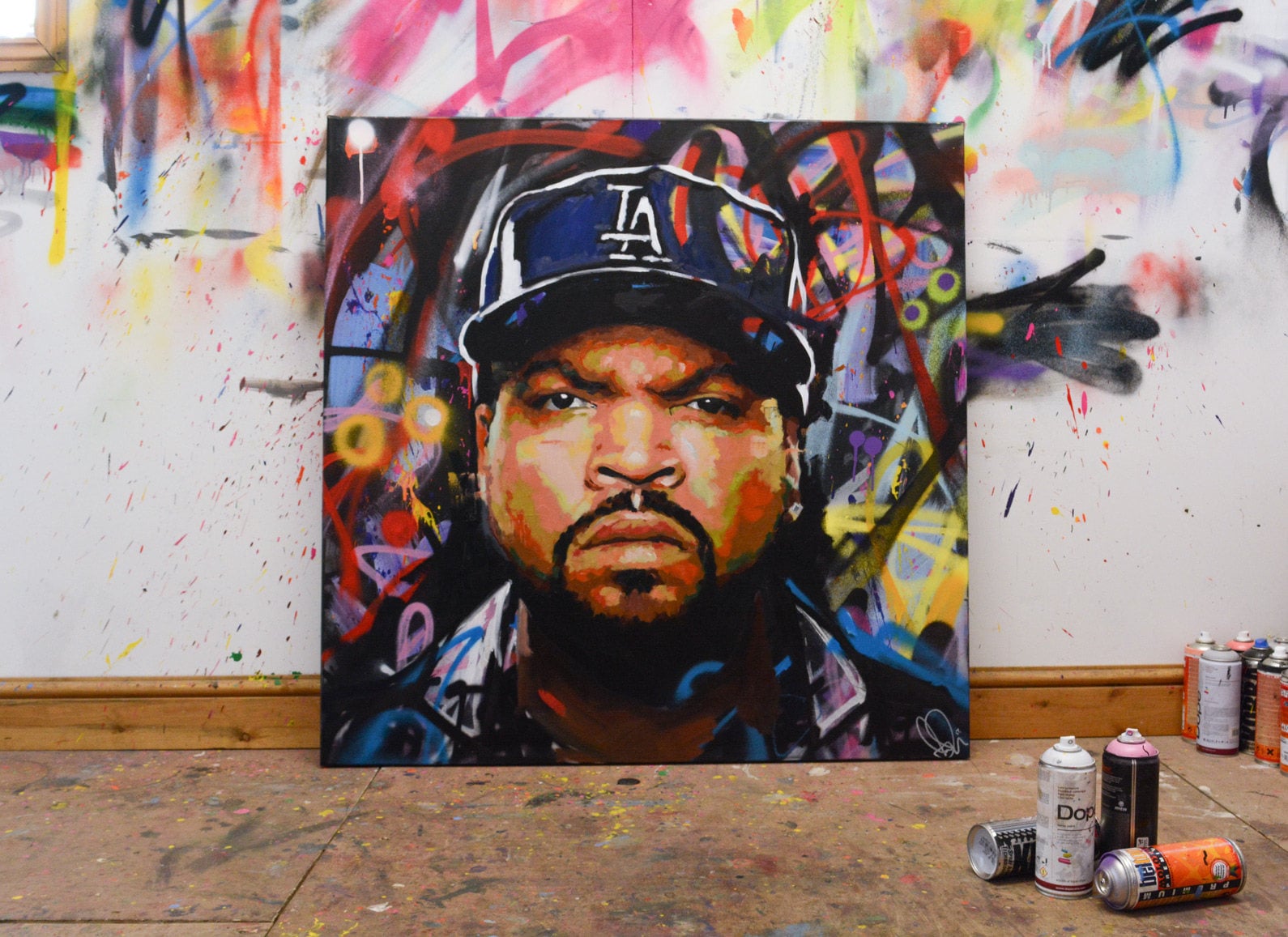 Ice Cube Original Painting 40 Street Art Music - Etsy UK