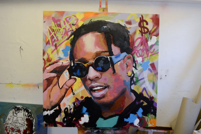 ASAP Rocky Original Painting 40 Art Hip Hop Rap | Etsy
