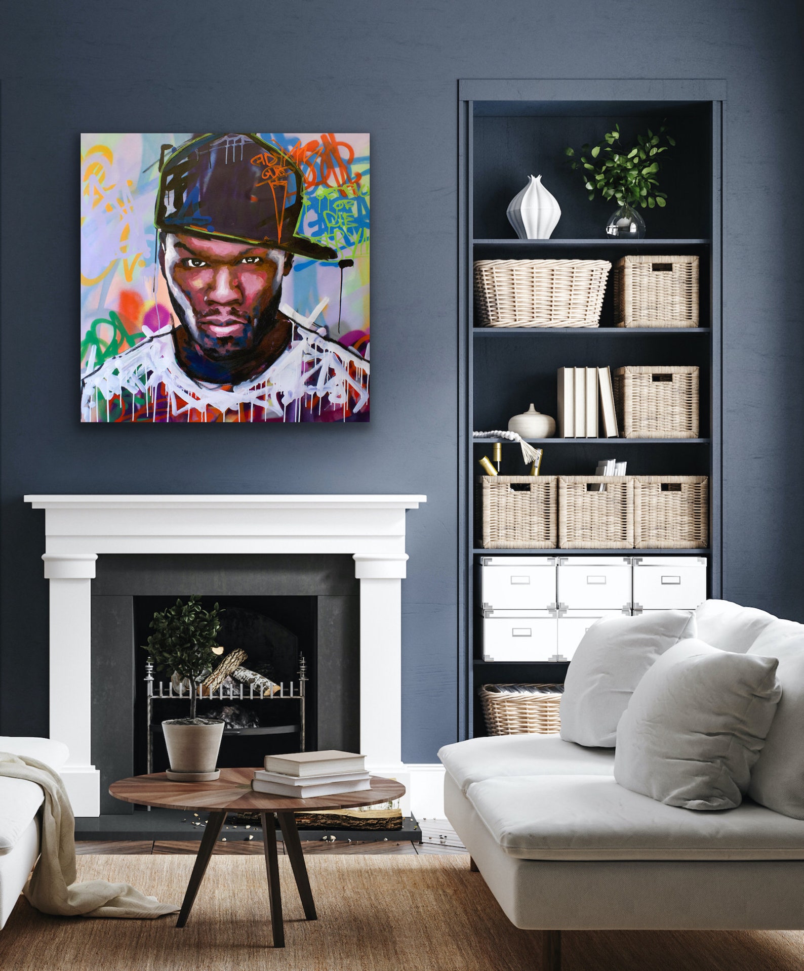 50 Cent, Original Painting, 40, Art, Music, Rap, Hip Hop, New York ...