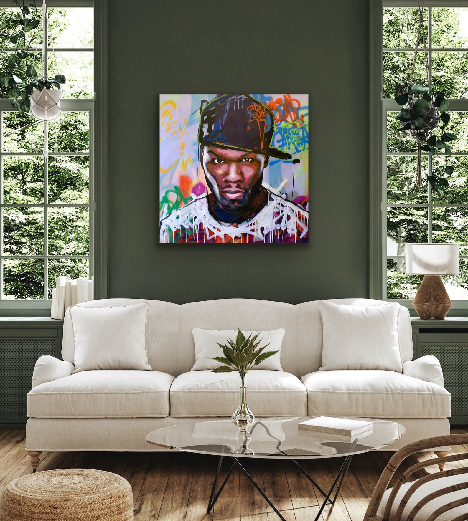 50 Cent, Original Painting, 40, Art, Music, Rap, Hip Hop, New York ...