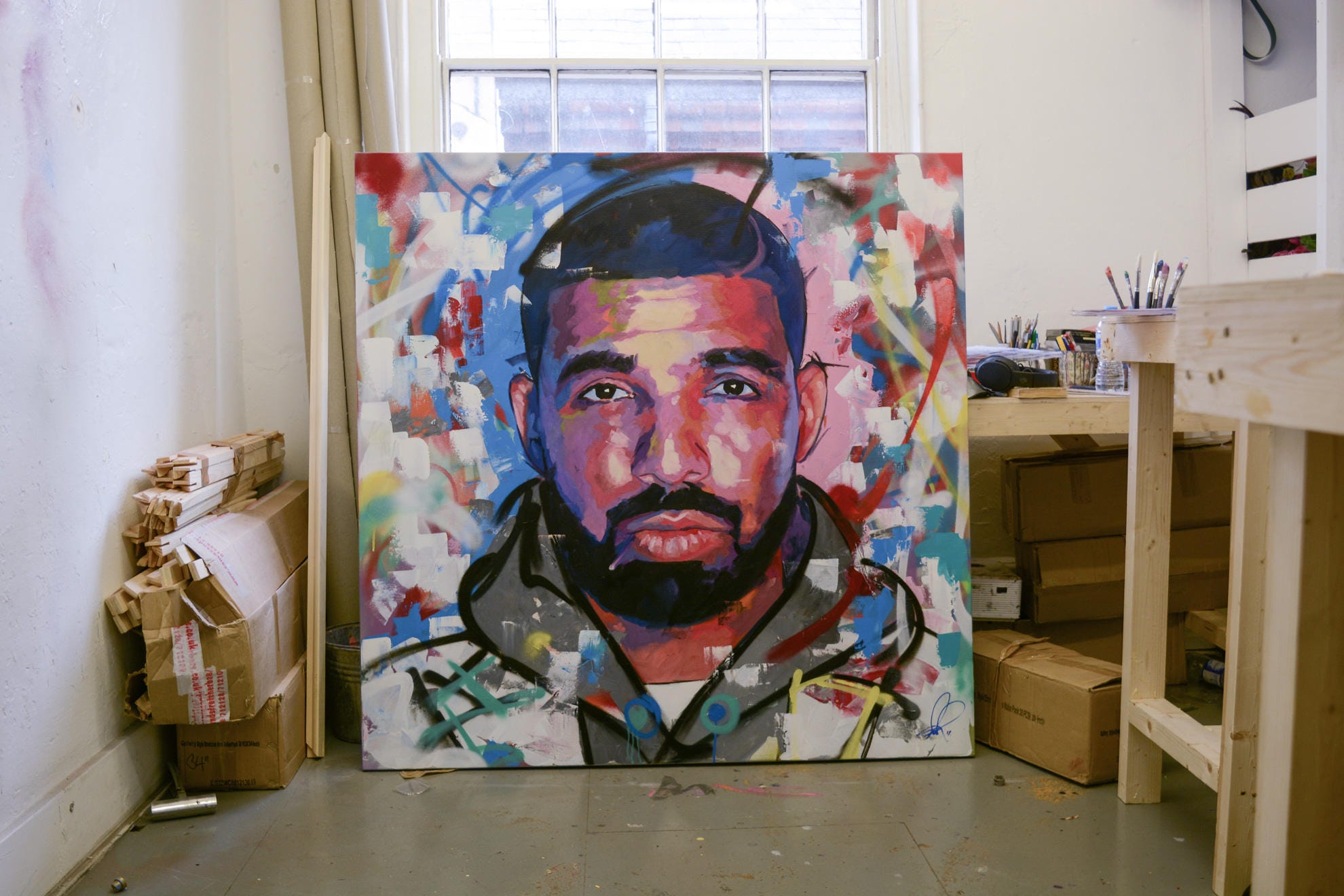Drake Original Painting 40 52 Art Music Rap - Etsy Australia