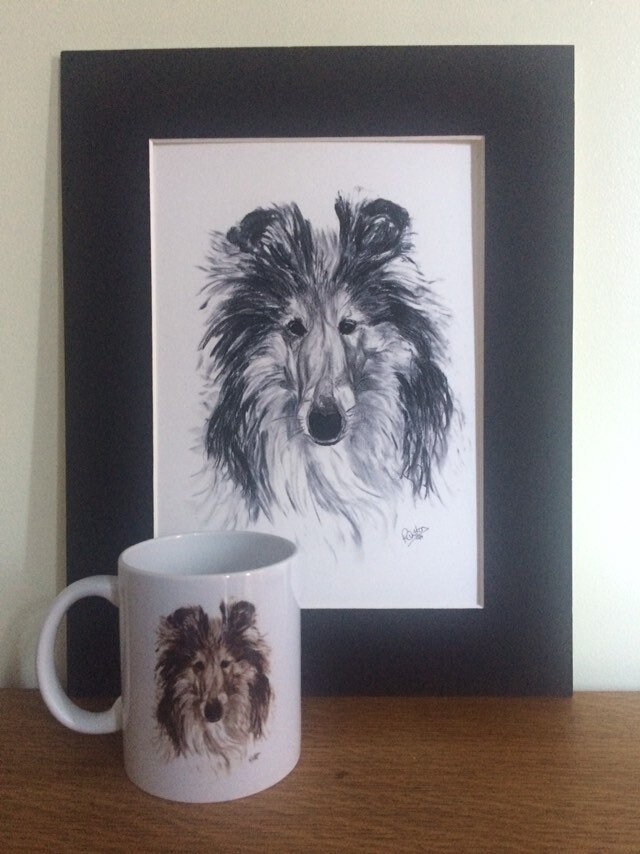 Rough Collie Art Print Collie Portrait Wall Hanging Collie | Etsy