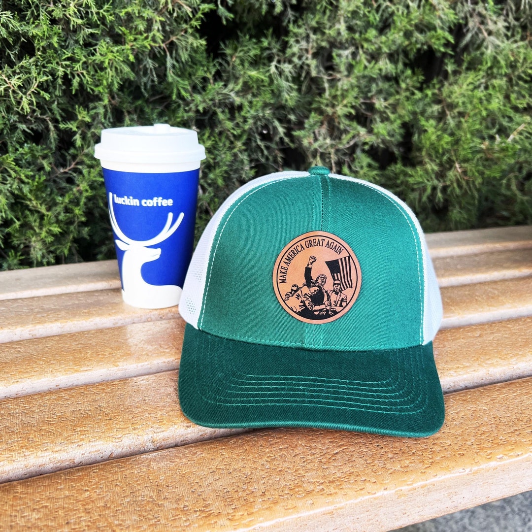 Custom Leather Patch Trucker Hats, Custom Logo Hats, Leatherette Hats ...