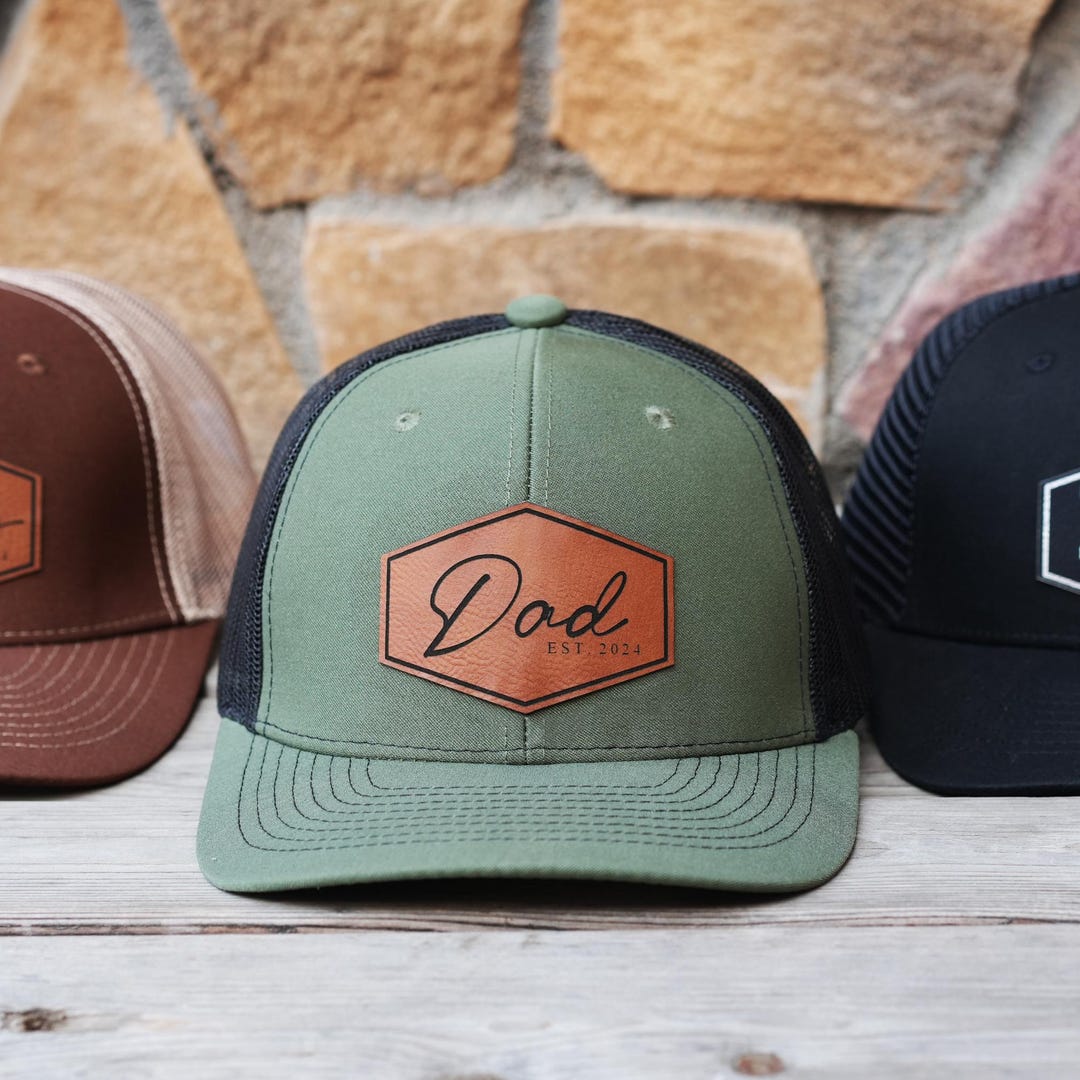 Customized Hats for Dad, Custom Leather Patch Hat, Dad Hats, Trucker ...