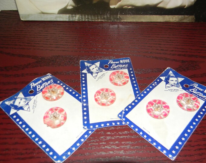 Pink Prevue Movie Buttons From 1940s - Etsy