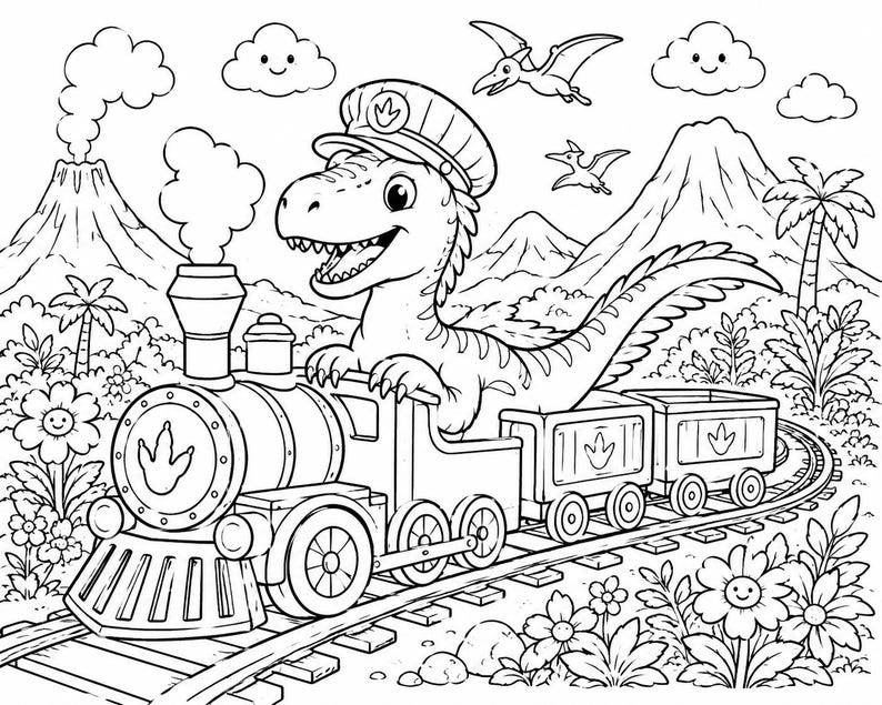 Dinosaur Adventures Coloring Book for Kids | Toddler Preschool Activity ...