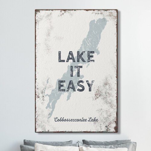 Distressed LAKE MICHIGAN Canvas go Jump in the | Etsy