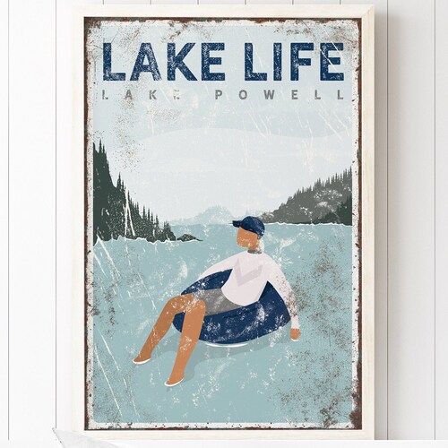 Vintage LAKE LIFE Sign Personalized Lake House Decor - Etsy