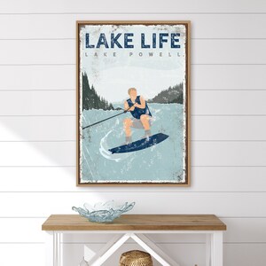 Navy Blue LAKE LIFE Sign Wake Boarding Gift for Him - Etsy