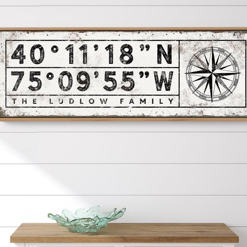 Custom Metal GPS Coordinates Sign Longitude Latitude Sign - Etsy
