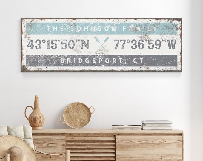 Nautical COORDINATES Sign Vintage Art Print Old Boat - Etsy